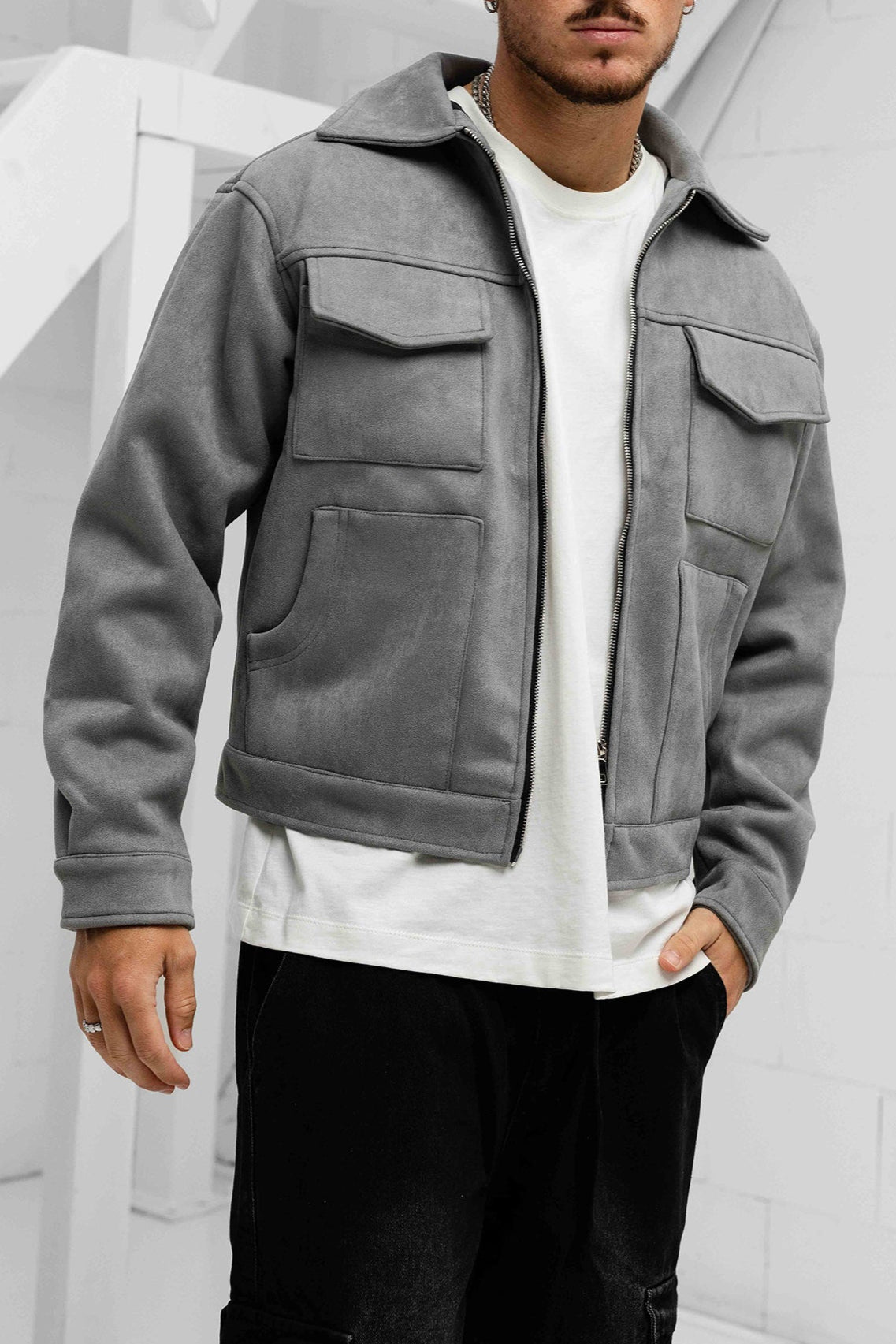 Sovrano Velvet Jacket - Grey